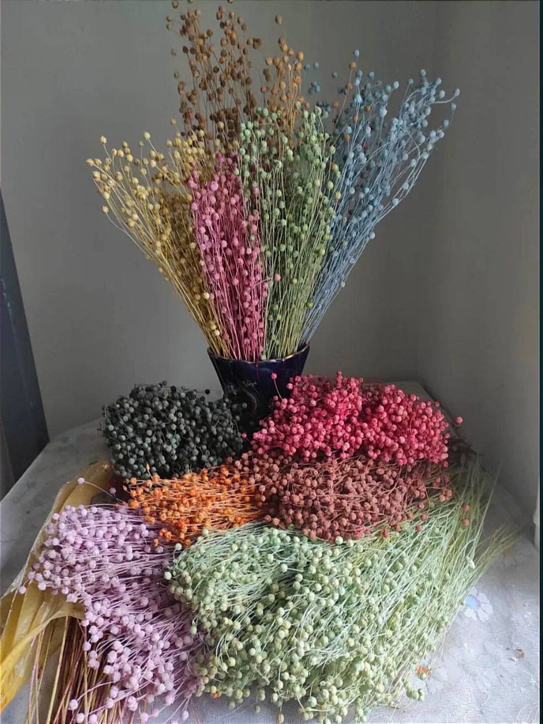 MIX FLAX RAINBOW Bunch Long Flax 9 Branches for Home Decor - Etsy