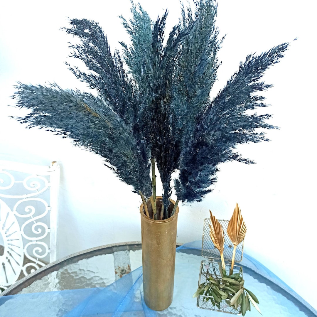 40extra Pampas Grass Navy-blue Decor, Tall Vase Arrangement, Boho ...