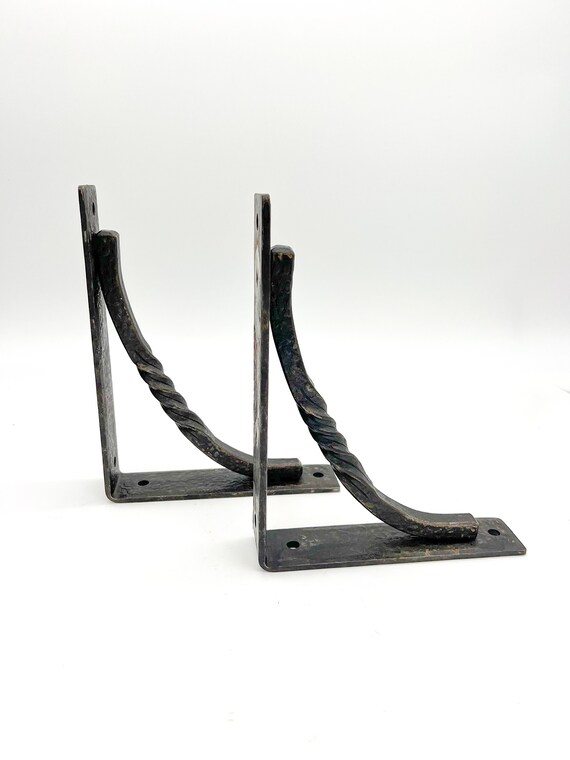 8 X 10 Hand-forged Bella Twisted Shelf Brackets - Etsy