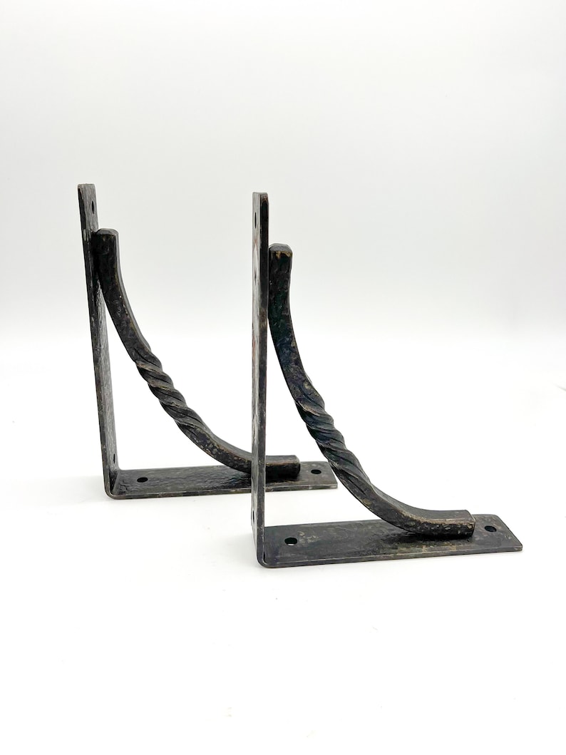 8" X 10" Hand-forged Bella Twisted Shelf Brackets (set of Two) - Etsy