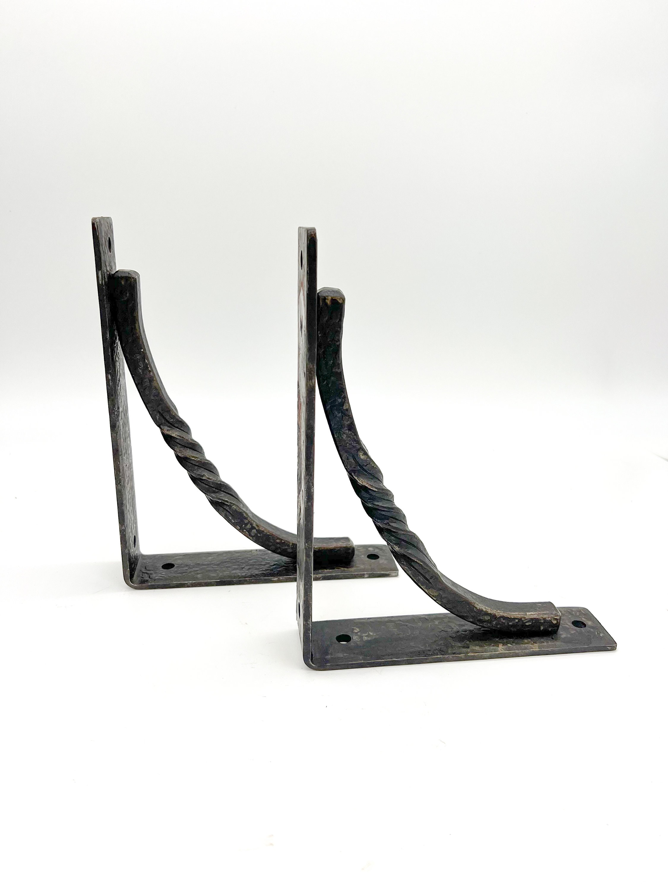8" X 10" Hand-forged Bella Twisted Shelf Brackets (set of Two) - Etsy