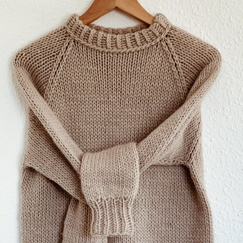 Raglan Sleeved Tee Knitting Pattern Striped Top Knit Pattern | Etsy