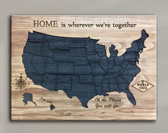 Wood United States Wall Art - Etsy