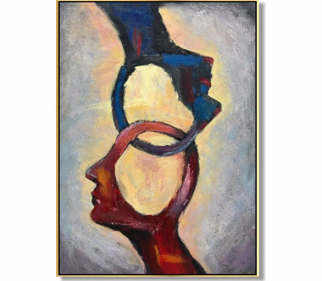 Human Abstract Painting Large Abstract Acrylic Painting on Canvas Extra ...