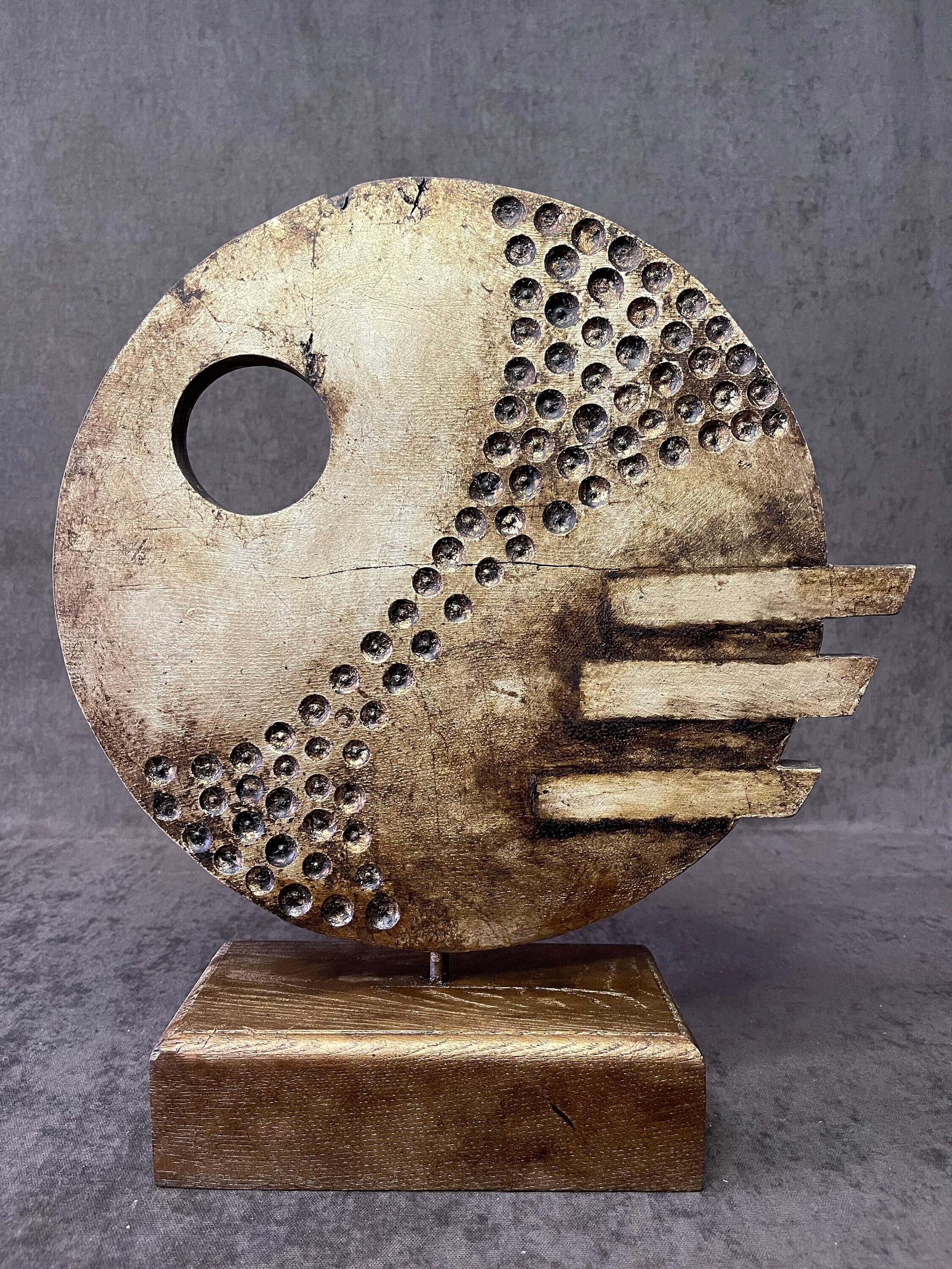 14.5x12 Original Round Wood Table Figurine Creative Disc - Etsy