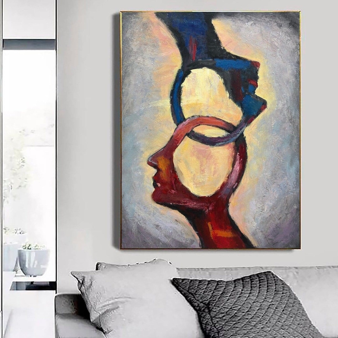 Human Abstract Painting Large Abstract Acrylic Painting on Canvas Extra ...