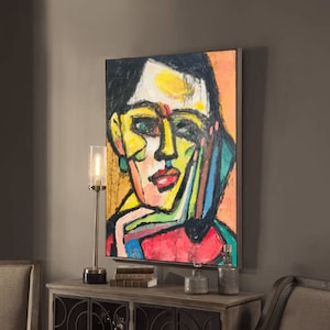 Faces Abstract Painting Large Abstract Acrylic Painting on Canvas Extra ...