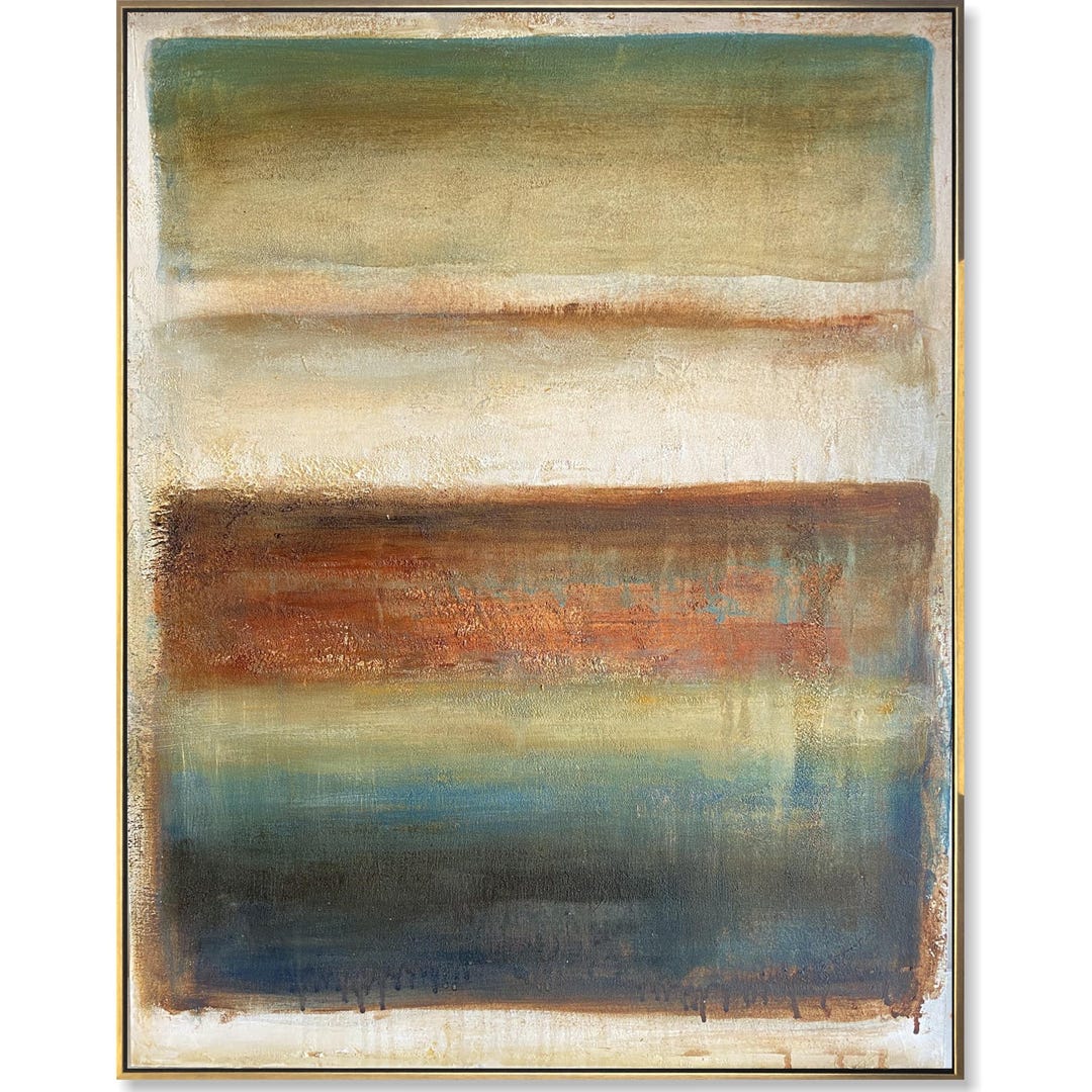 Large Earth-tone Abstract Painting Neutral Wall Art Modern Minimalist ...