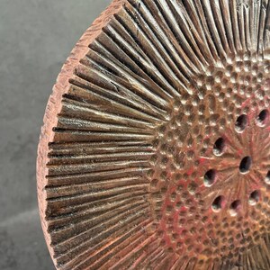 16.7x13.8" Original Round Wood Figurine Creative Circle With Abstract ...