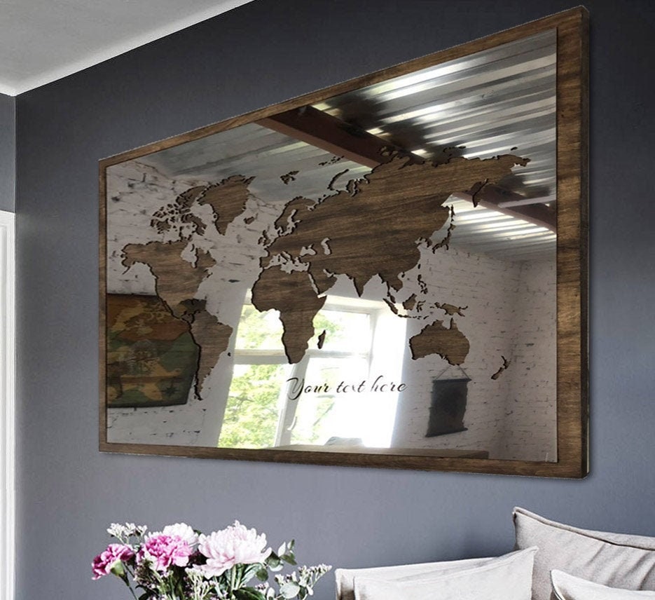 Glossy Metal World Map Large Metal World Map Wedding Gift | Etsy