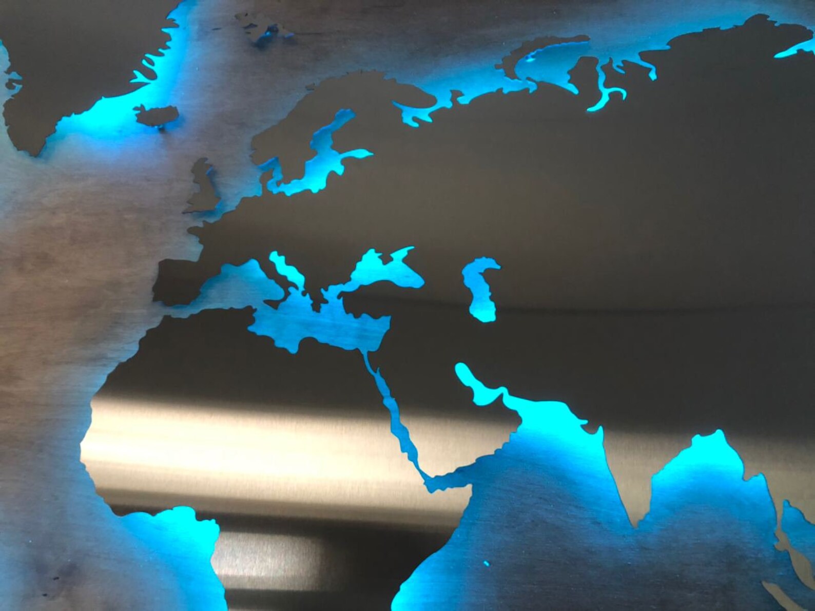 LED Wooden 3D Map Unique Metal World Map Neon Light Map Red | Etsy