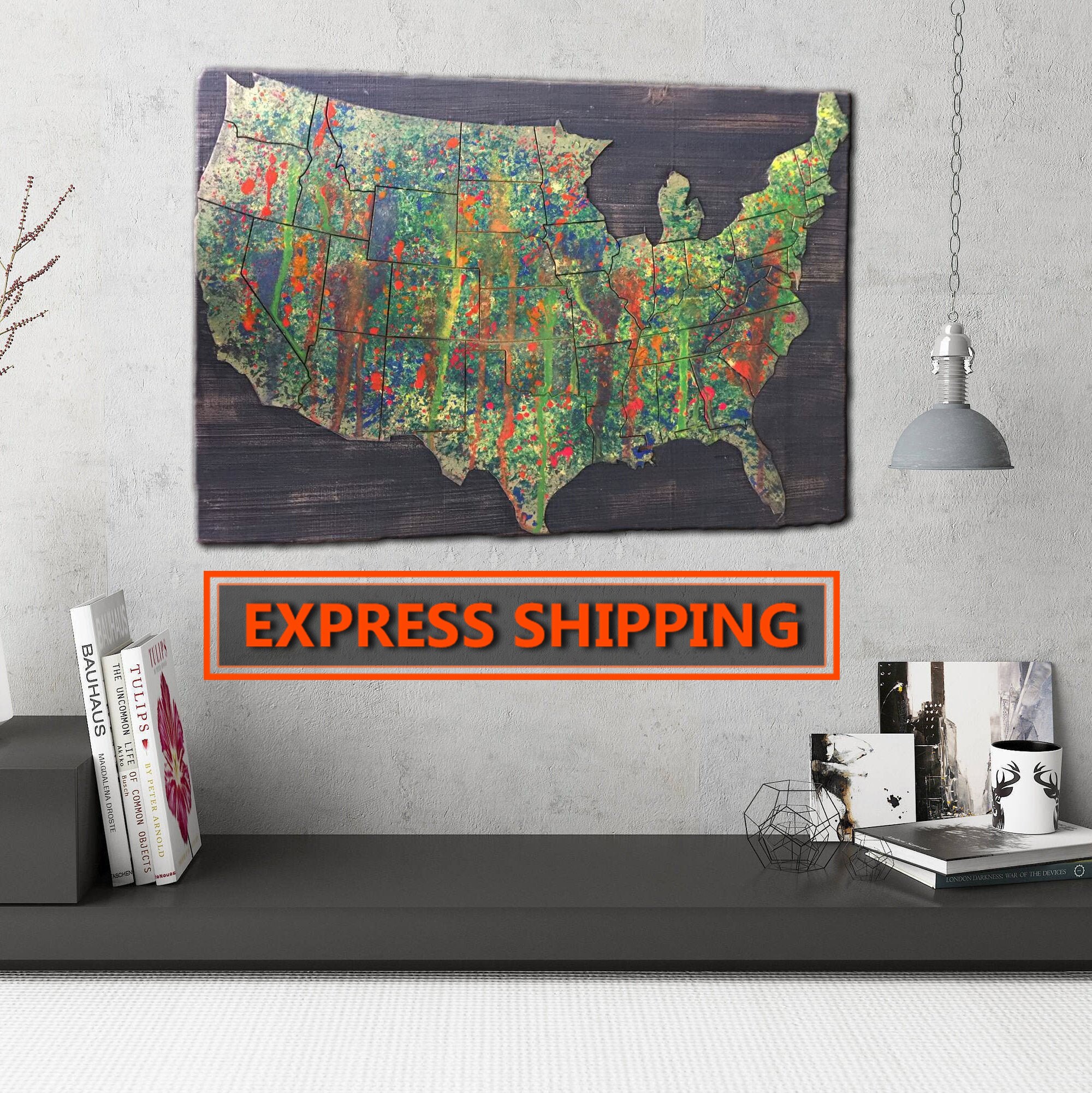 United States Map Decor