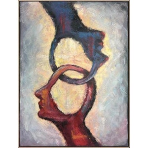 Human Abstract Painting Large Abstract Acrylic Painting on Canvas Extra ...
