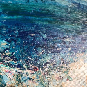 Original Blue Painting Seascape Landscape Acrylic Painting Extremely ...