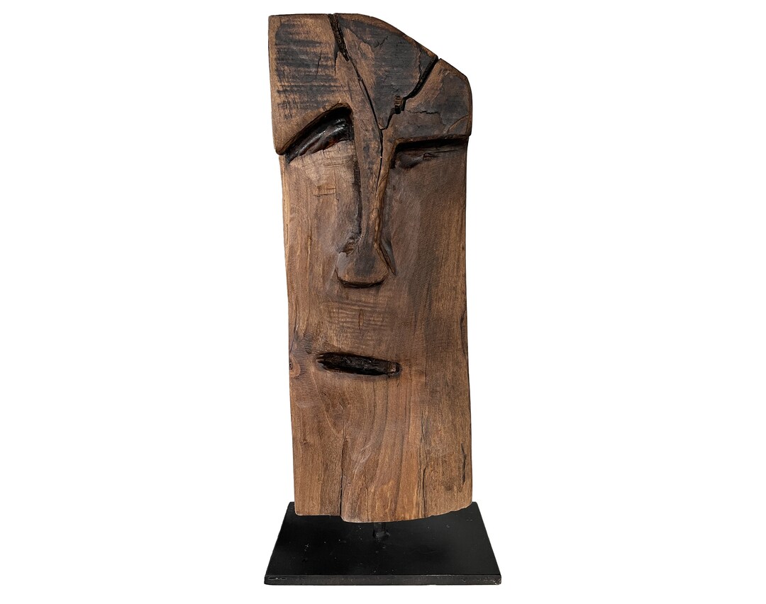 13.4x4.7 Original Wood Figurine Abstract Vertical Table Decor Creative ...