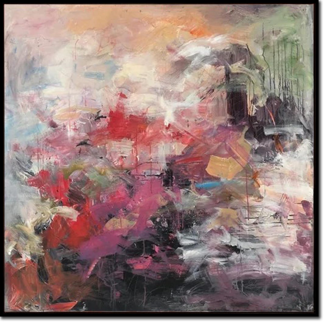 Large Abstract Painting in Pastel Colors Colorful Painting on Canvas as ...