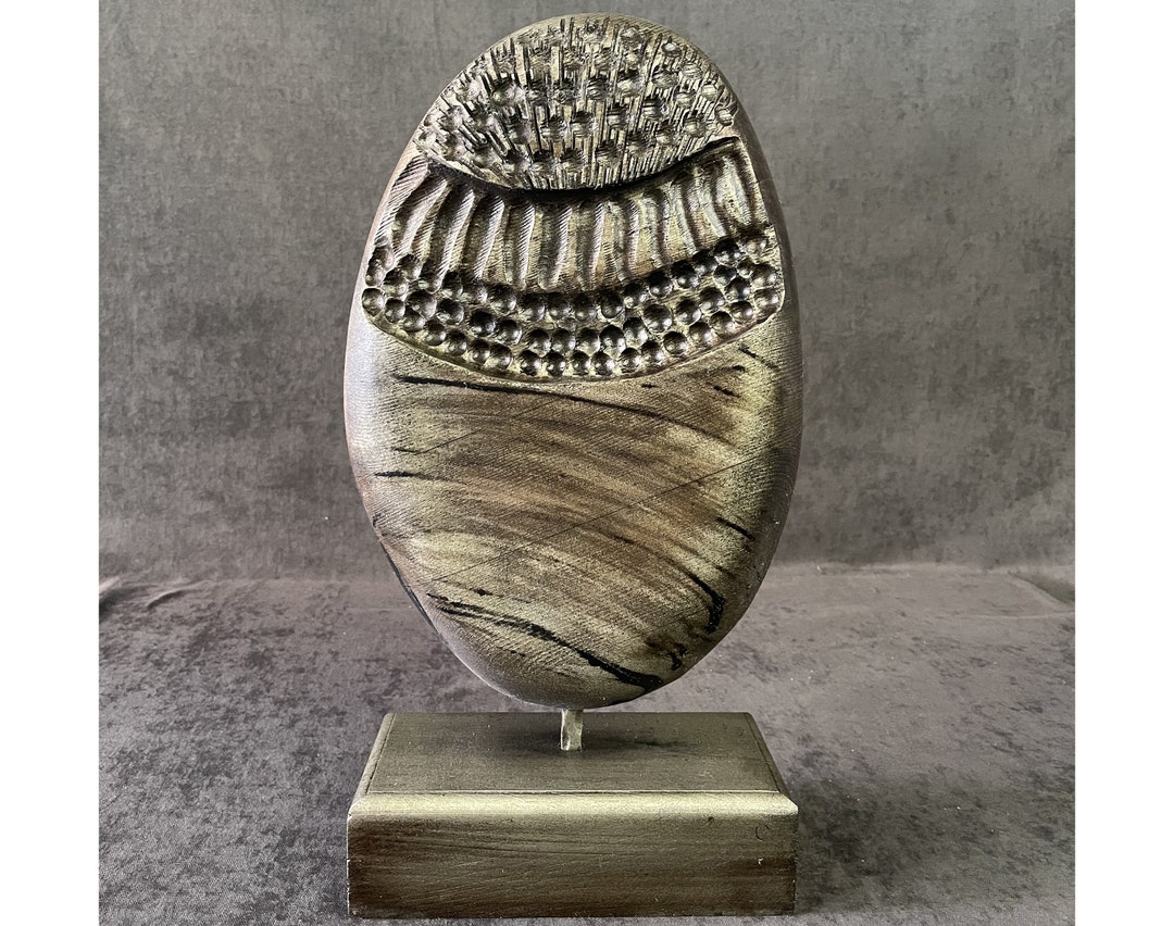 15.7x8.2 Abstract Oval Wood Sculpture Hand Carved Table - Etsy