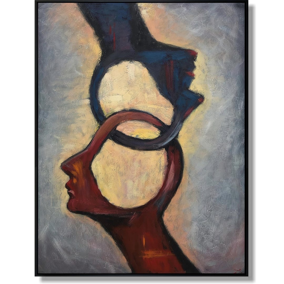 Human Abstract Painting Large Abstract Acrylic Painting on Canvas Extra ...