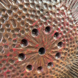 16.7x13.8" Original Round Wood Figurine Creative Circle With Abstract ...