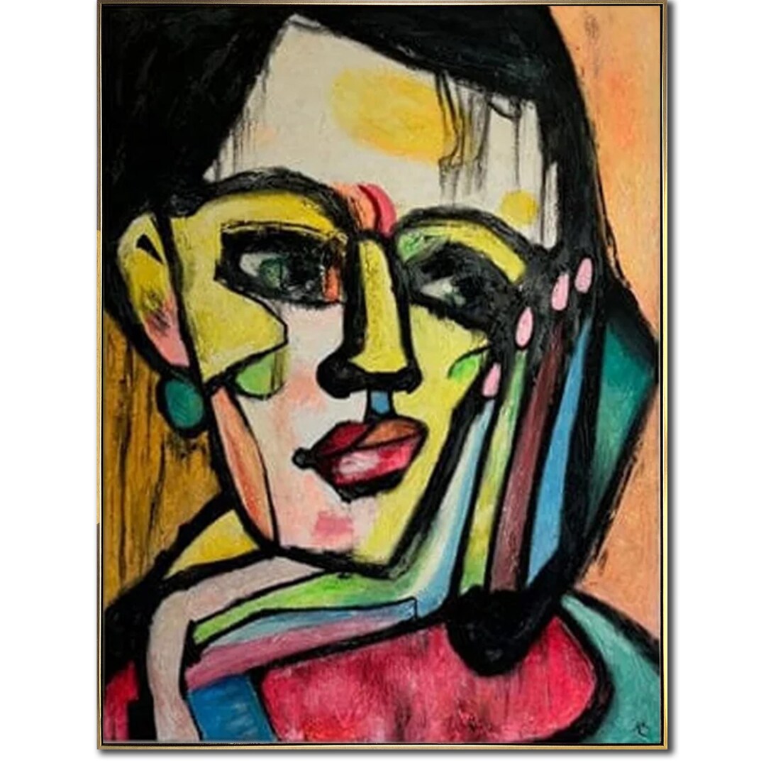 Faces Abstract Painting Large Abstract Acrylic Painting on Canvas Extra ...