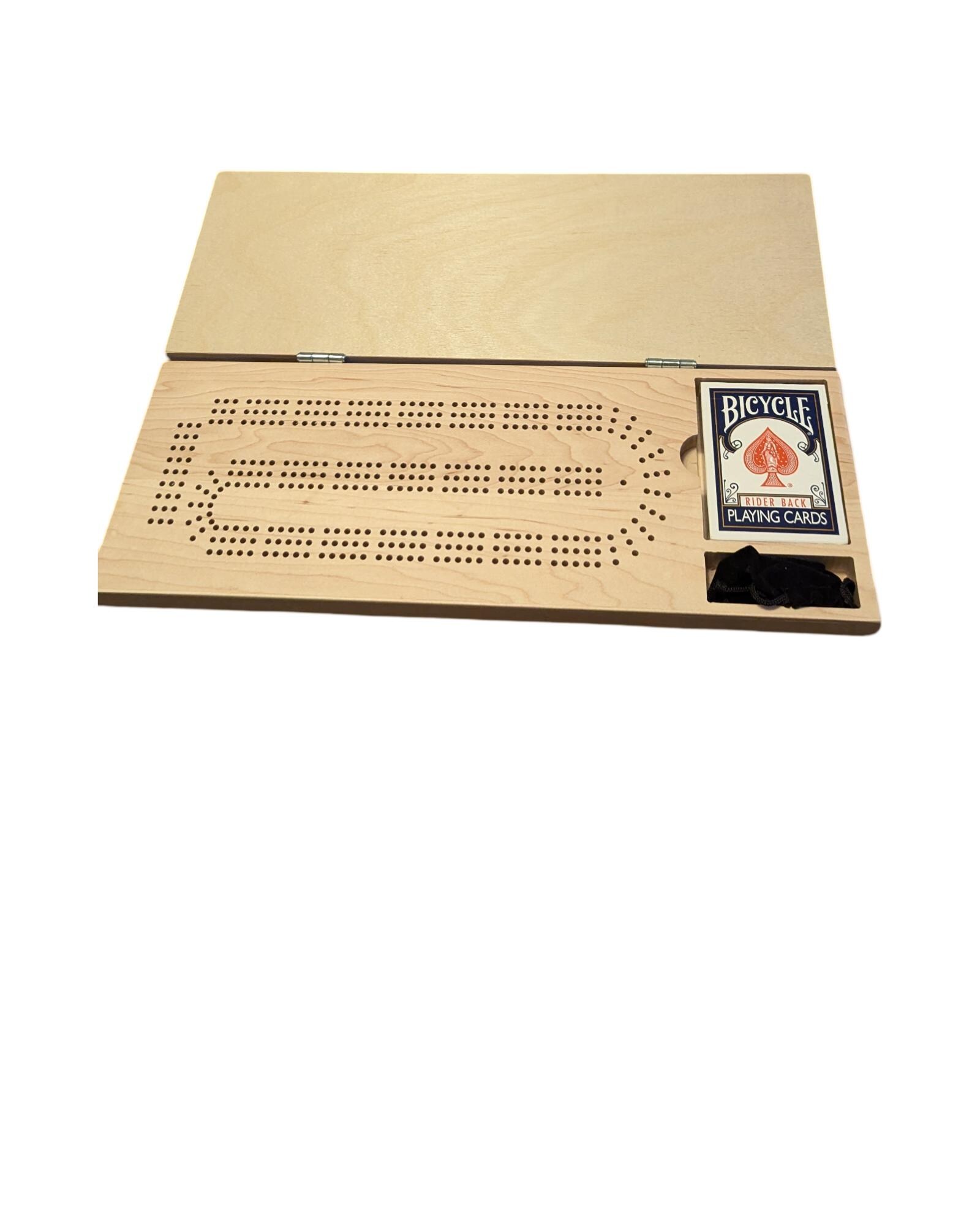 Maple Cribbage Board. This Cribbage Board Comes With Hinged Cover and ...