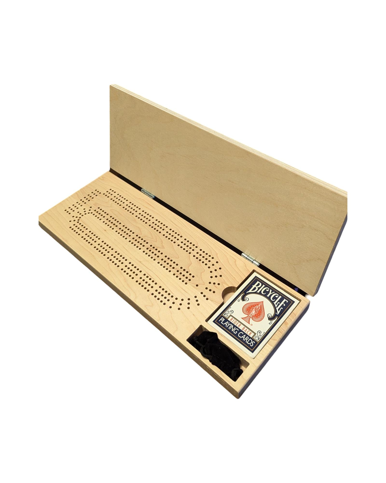 Maple Cribbage Board. This Cribbage Board Comes With Hinged Cover and ...
