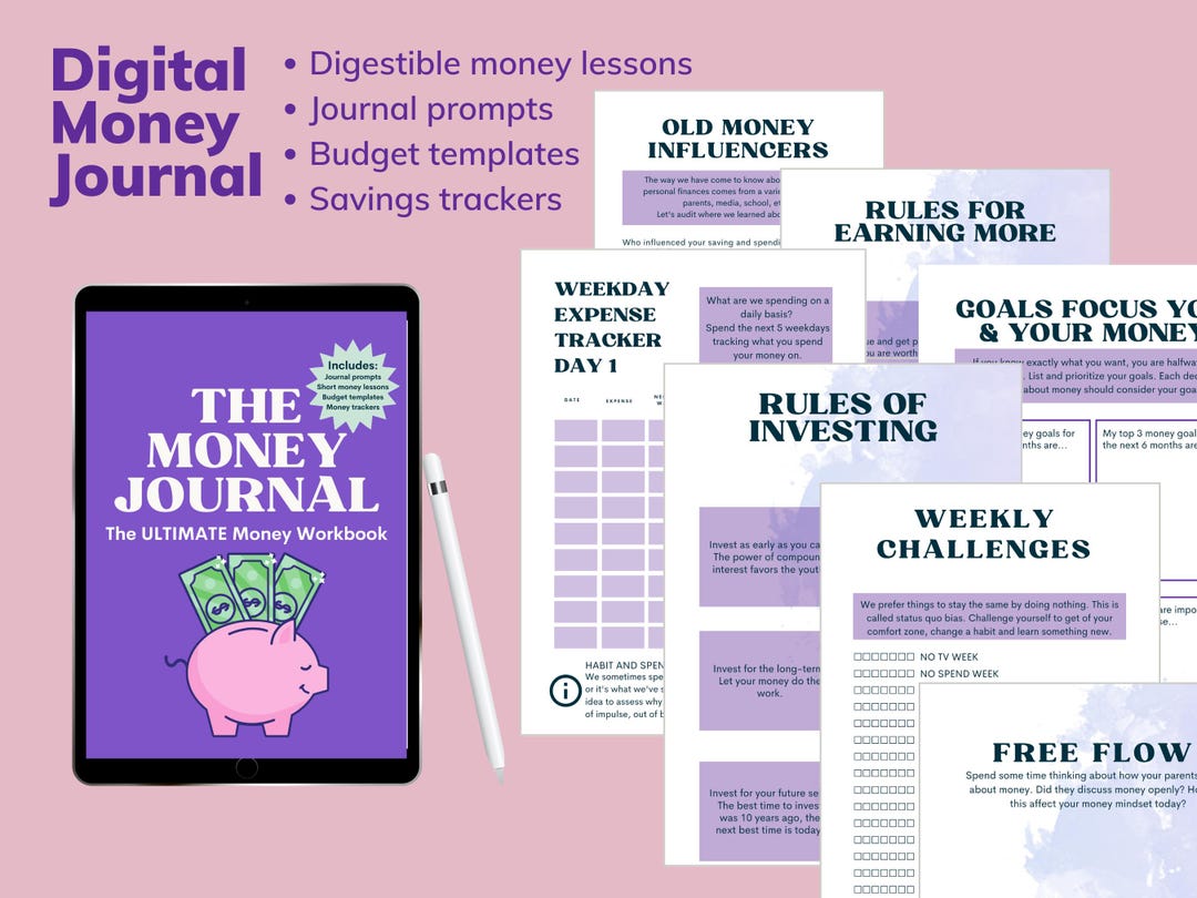 Digital Money Journal | Financial Planner, Budget Tracker (PDF) - Etsy