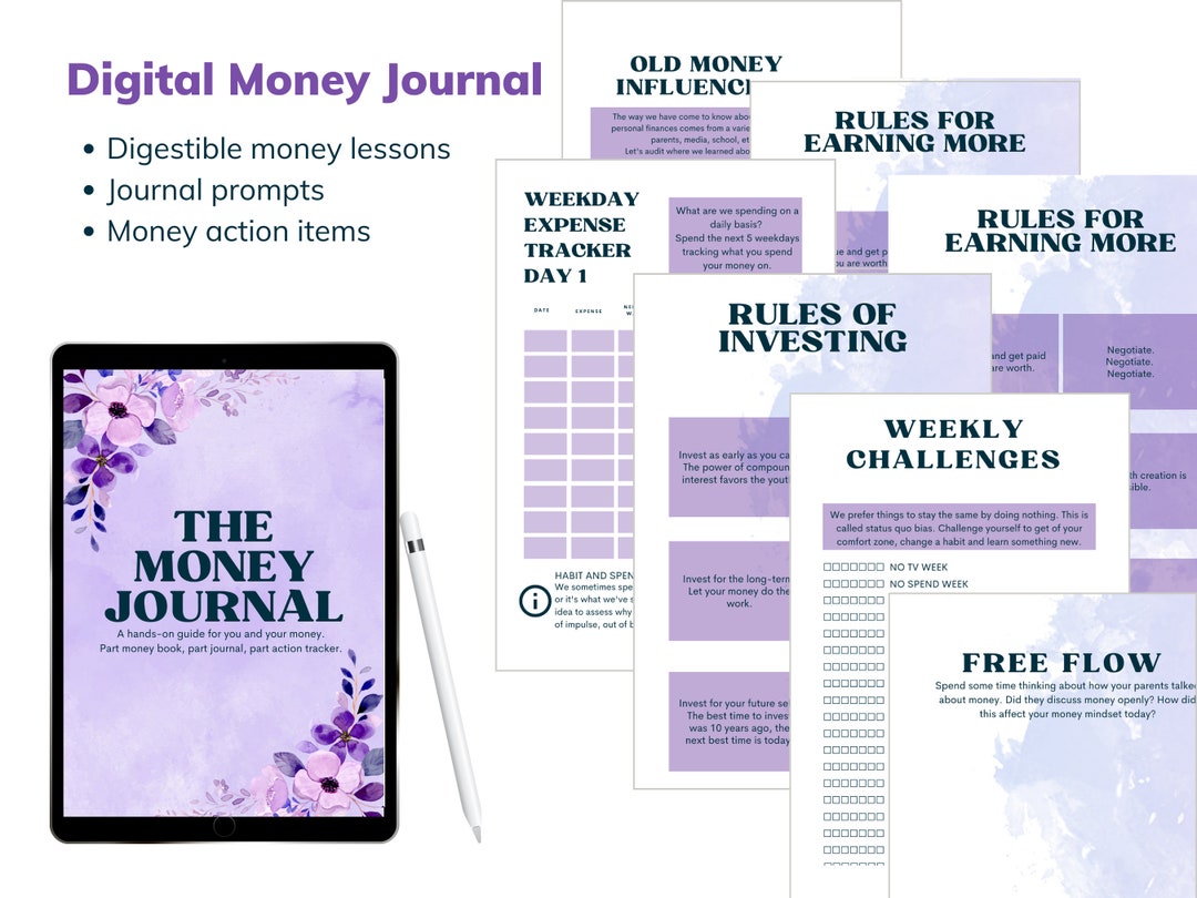 Digital Money Journal Financial Planner Budget Tracker Debt Free ...