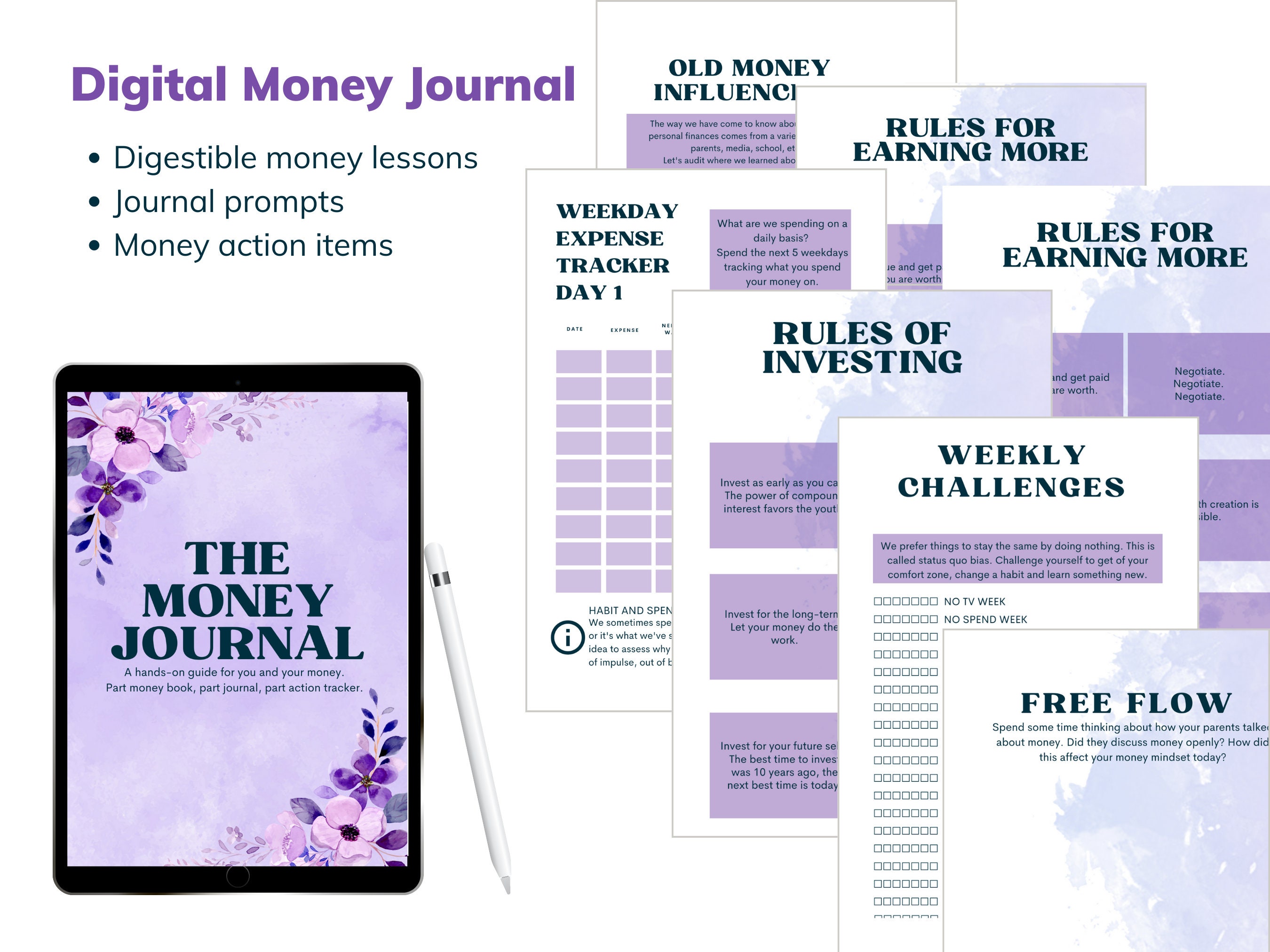 Digital Money Journal Financial Planner Budget Money - Etsy
