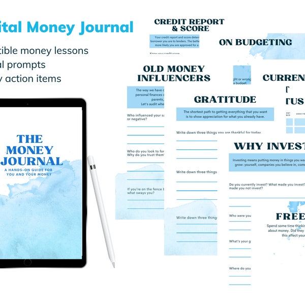 Digital Money Journal Financial Planner Budget Tracker Debt Free Tracker Money Mindset Gifts for ...