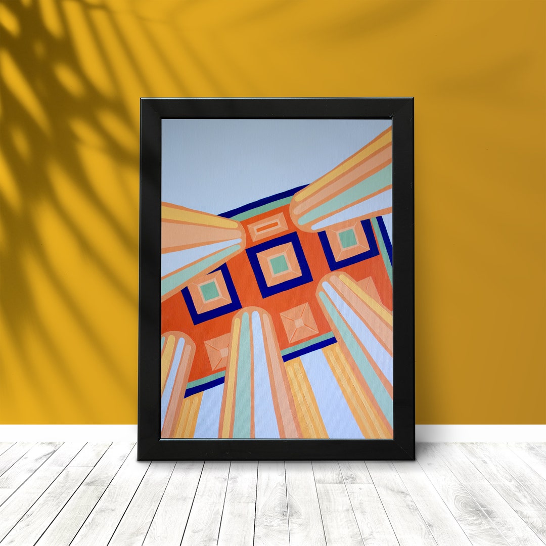 Bright Abstract Interior Architecture Art Print - Etsy