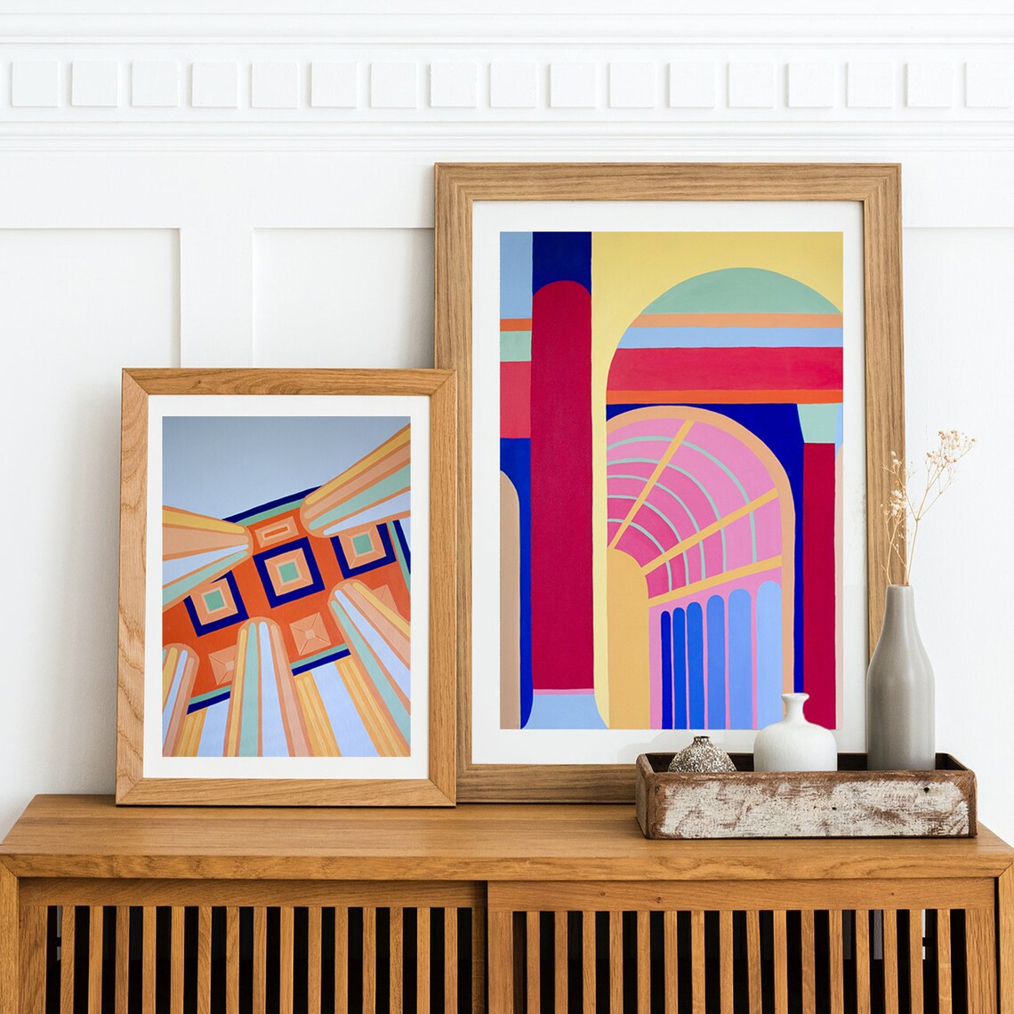 Bright Abstract Interior Architecture Art Print - Etsy