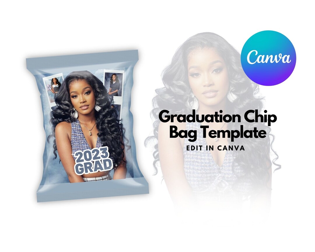 DIY Graduation Chip Bag Template, Edit in Canva - Etsy