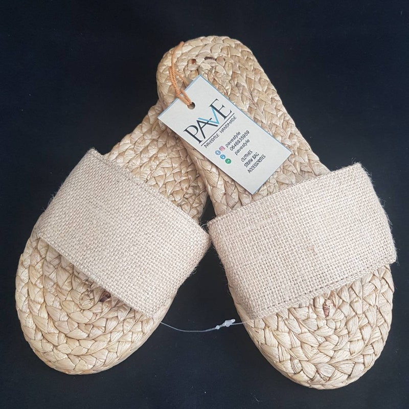 Raffia Slippers - Etsy