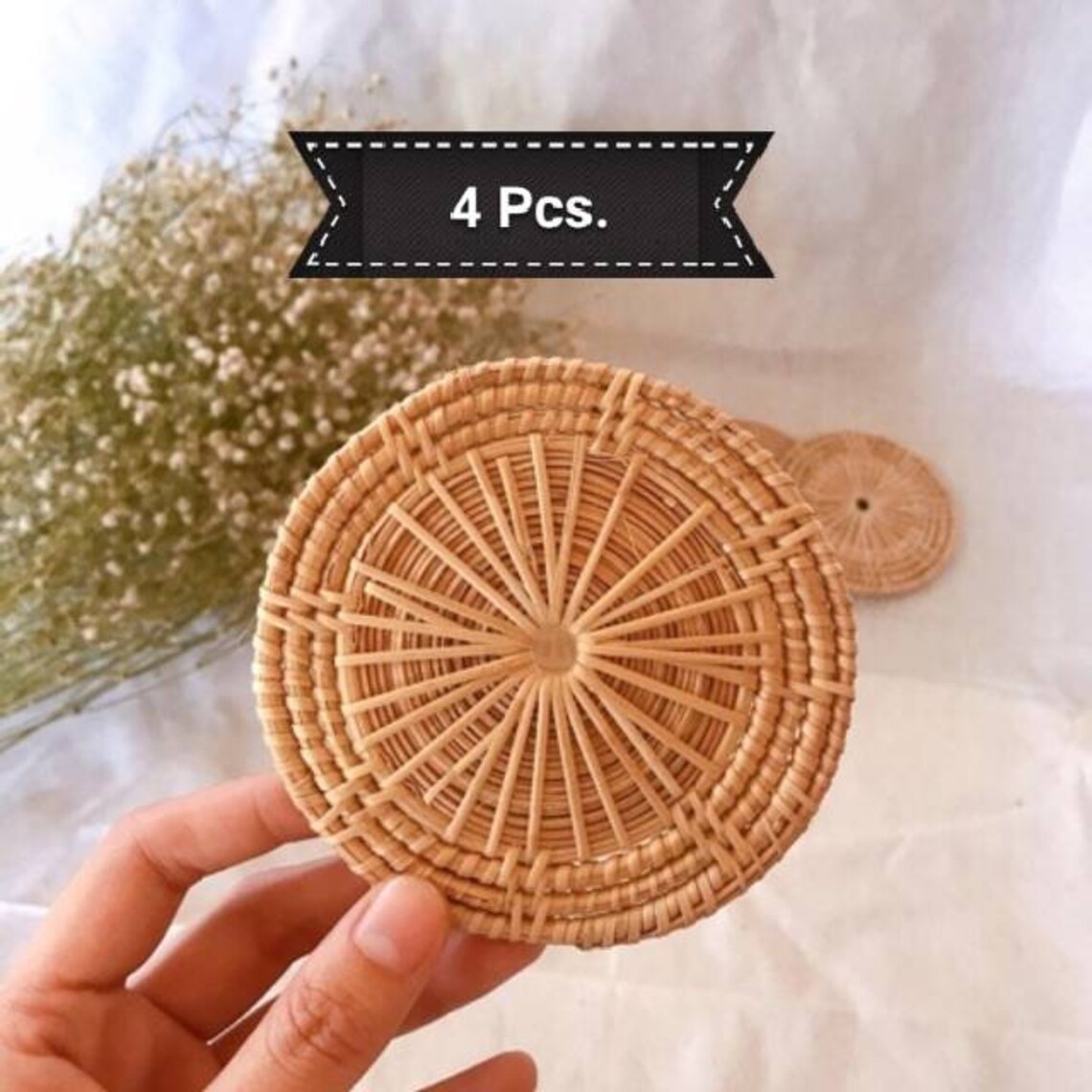 Rattan Coaster, Woven Coaster, Straw Coaster, Plate Mat, Water Hyacinth ...