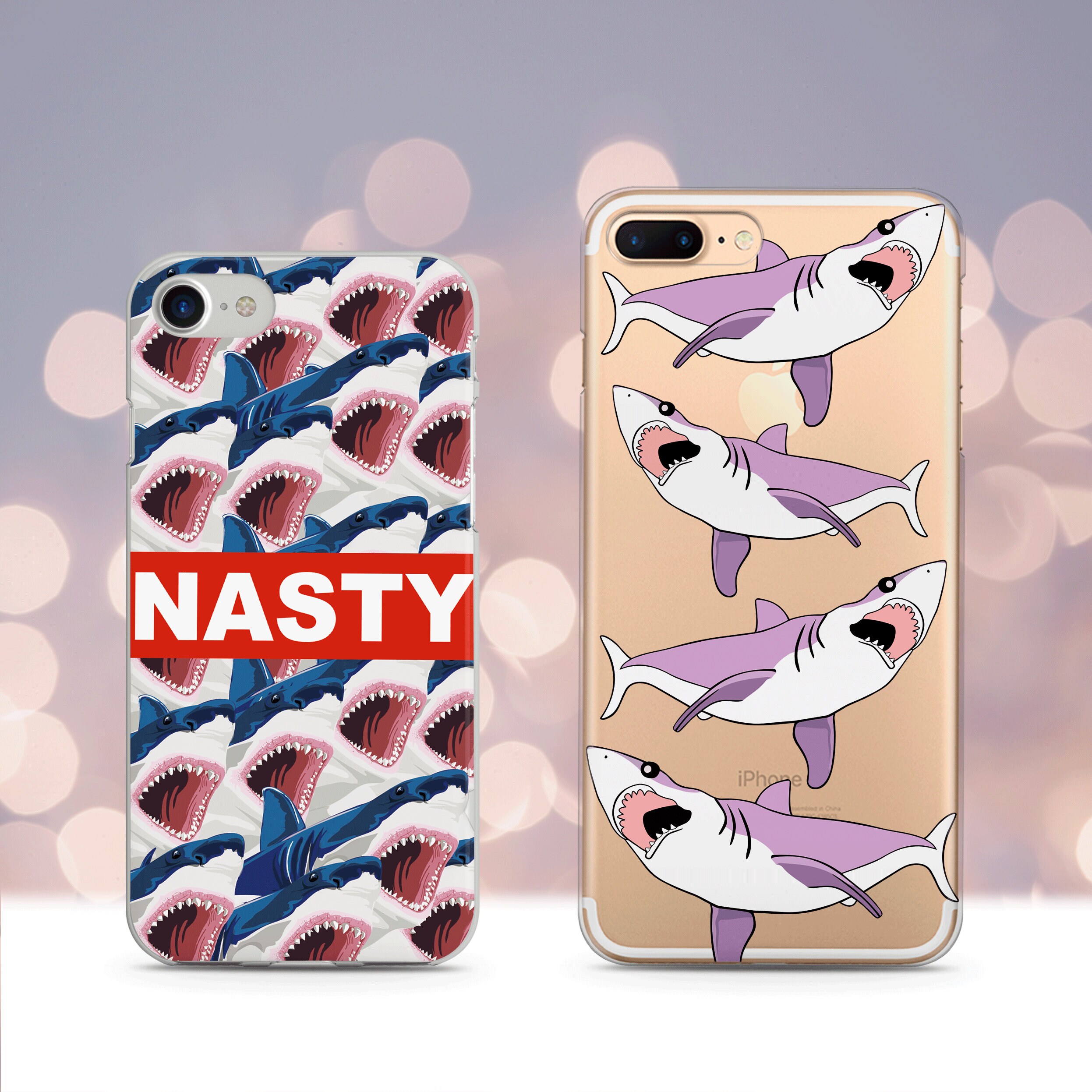 Shark iPhone Case SE 6 6s 7 8 Plus X XR XS 11 14 16 Pro Max Nasty ...