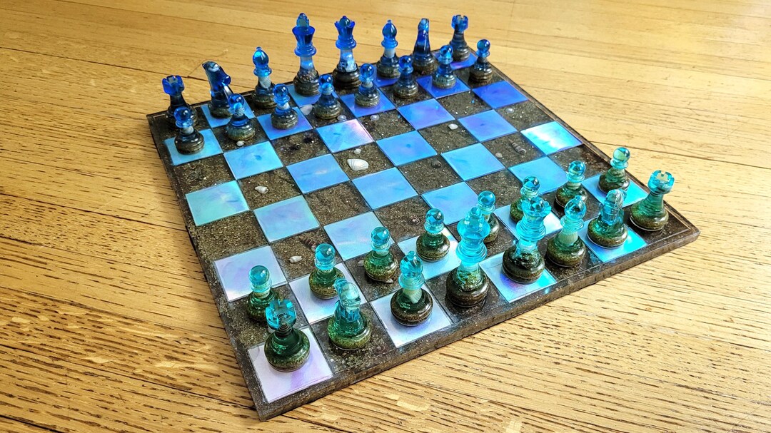 Ocean Themed Chess Set Made to Order, Made From Recycled Discs, Real ...