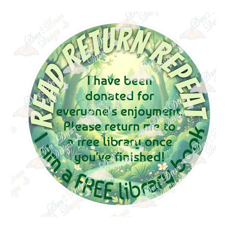 Free Library Sticker (digital Download ONLY) - Etsy Canada
