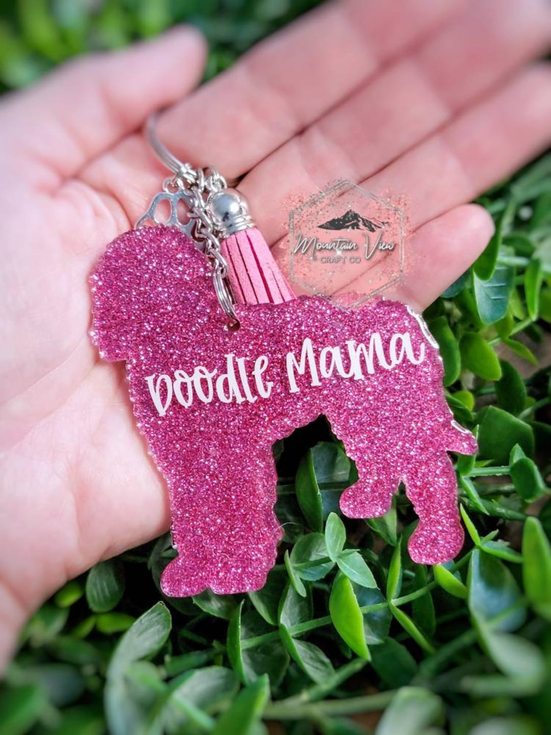 Customizable Goldendoodle Glitter Keychain, Personalized Goldendoodle ...