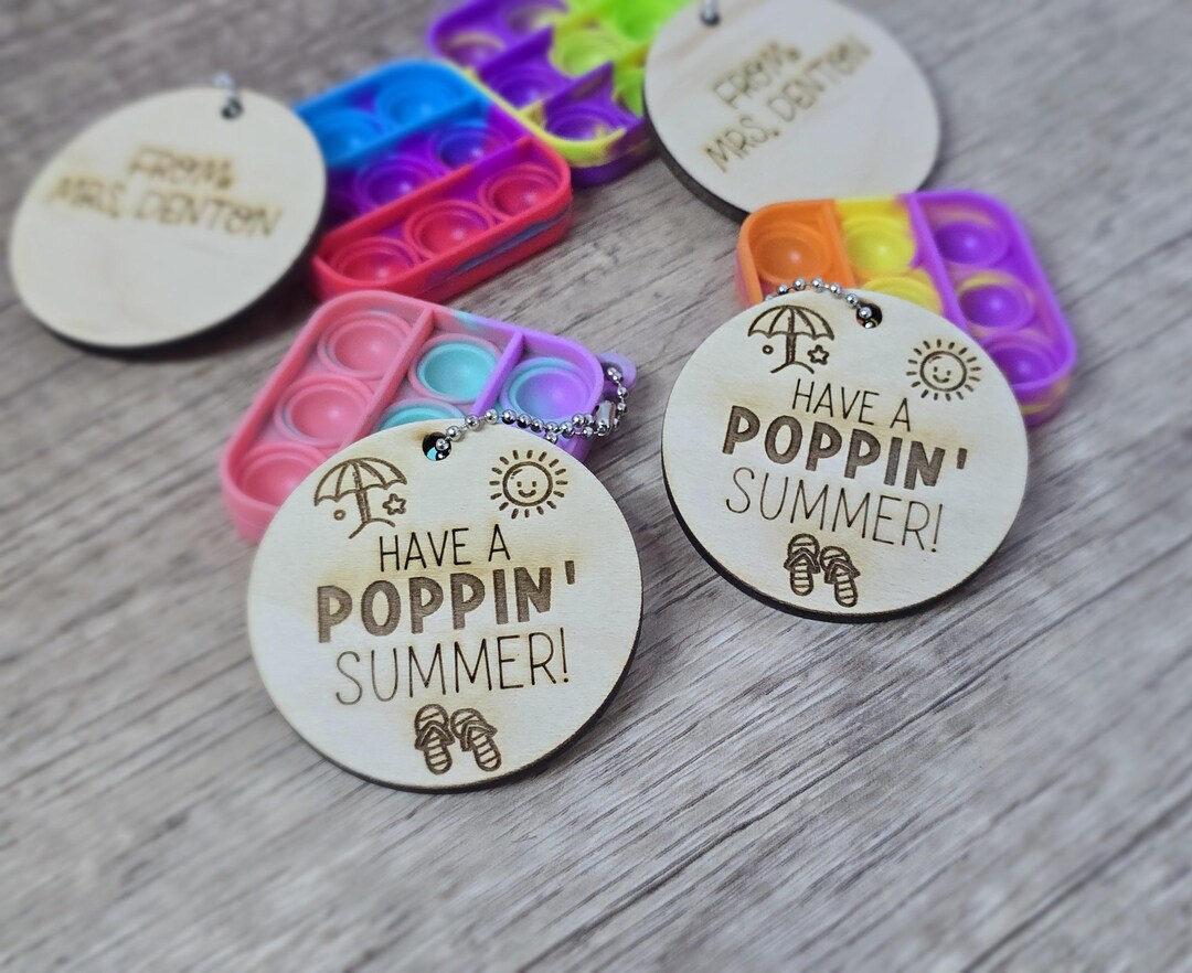 Class Set of Pop It Favors for End of School Year Celebrations, Wooden ...