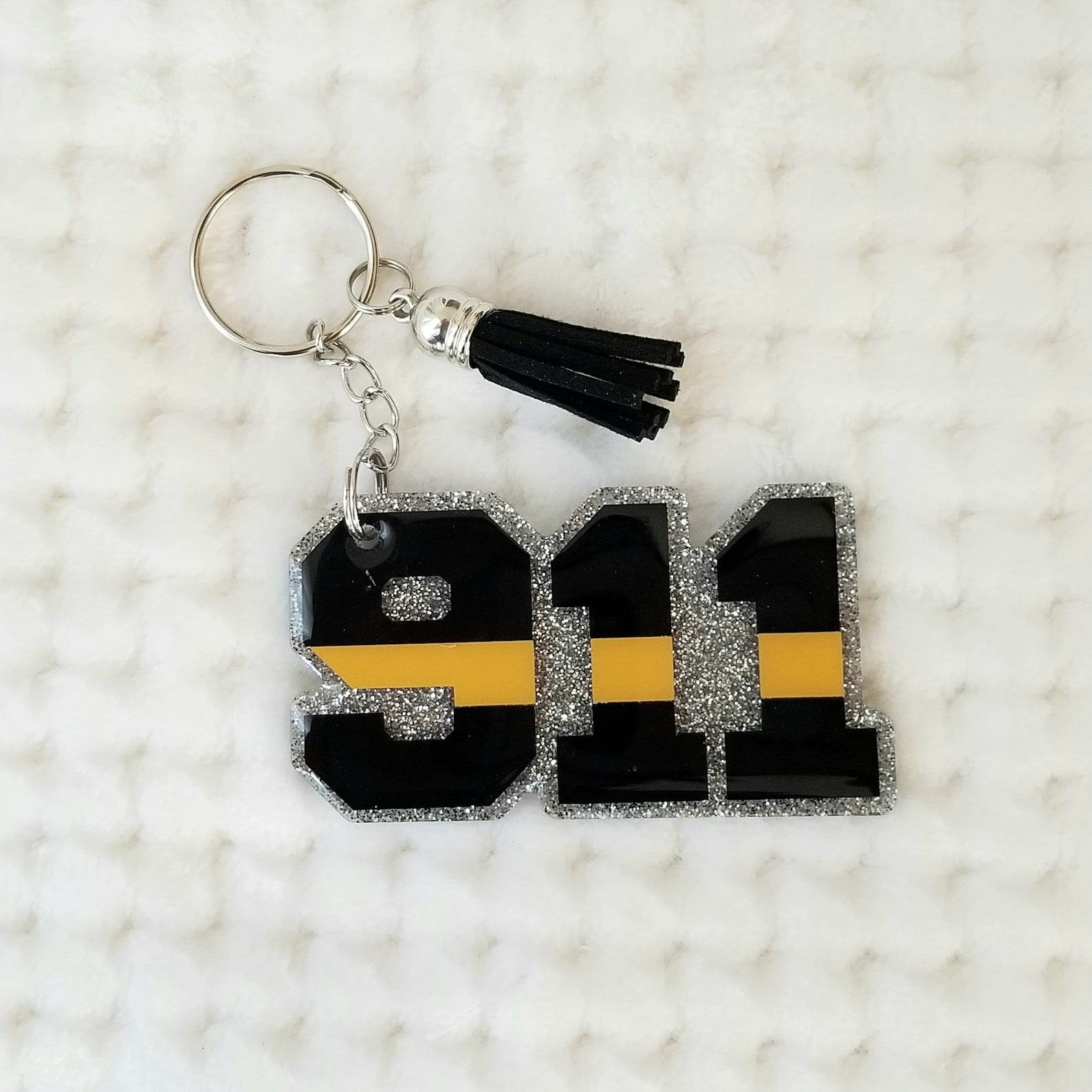 911 Dispatcher Keychain Thin Gold Line Keychain Dispatcher | Etsy