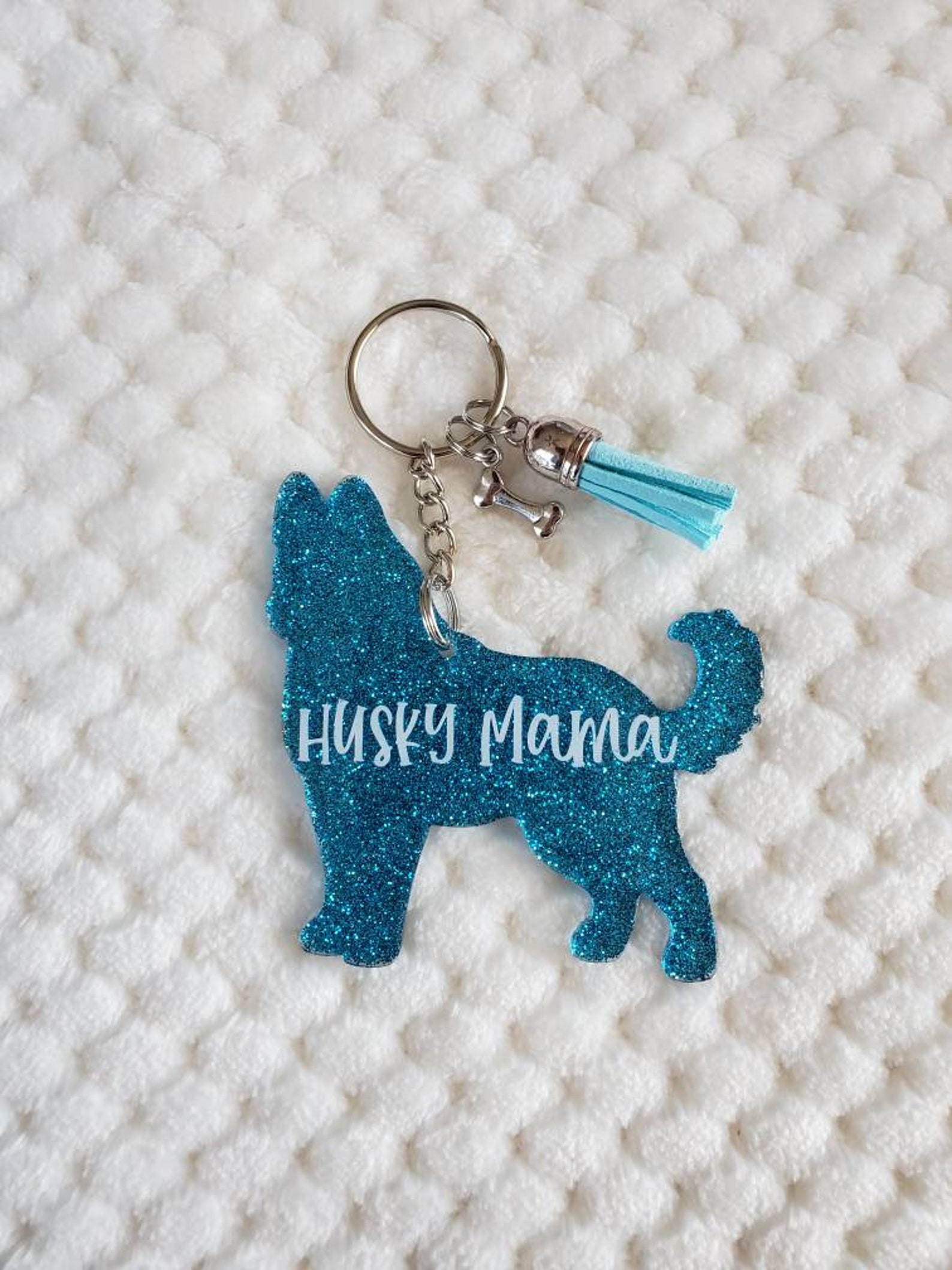 Customizable Husky glitter keychain personalized Husky | Etsy