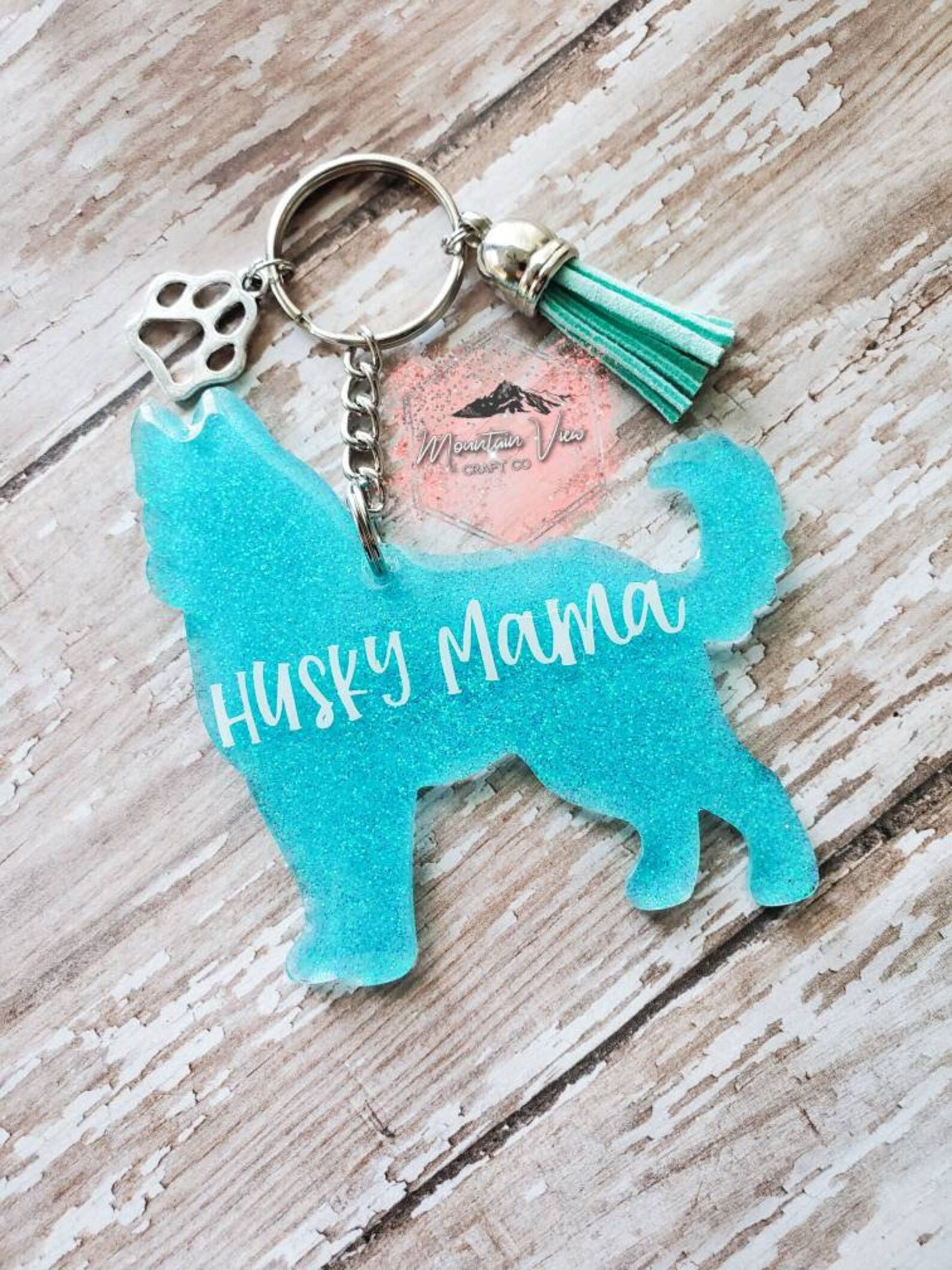 Customizable Husky Glitter Keychain Personalized Husky - Etsy