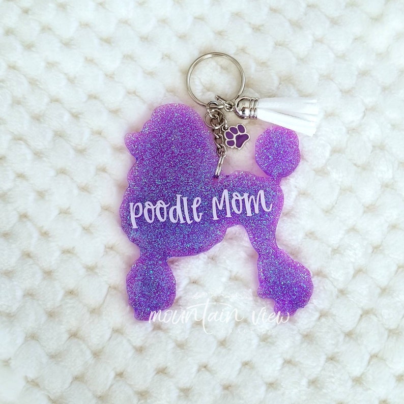 Customizable Poodle Keychain Personalized Poodle Keychain | Etsy