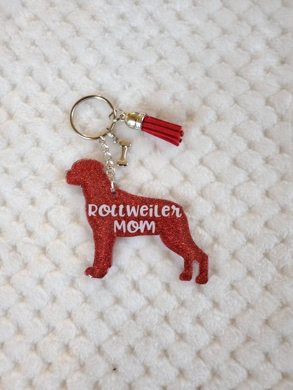 Customizable Rottweiler Keychain Personalized Rottweiler | Etsy