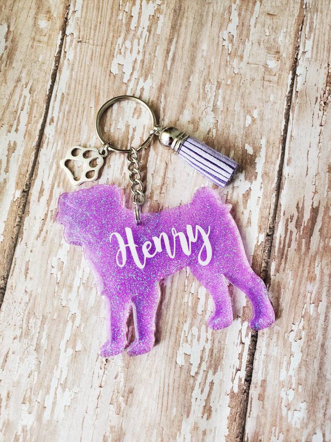 Customizable pug keychain personalized pug keychain pug mom | Etsy