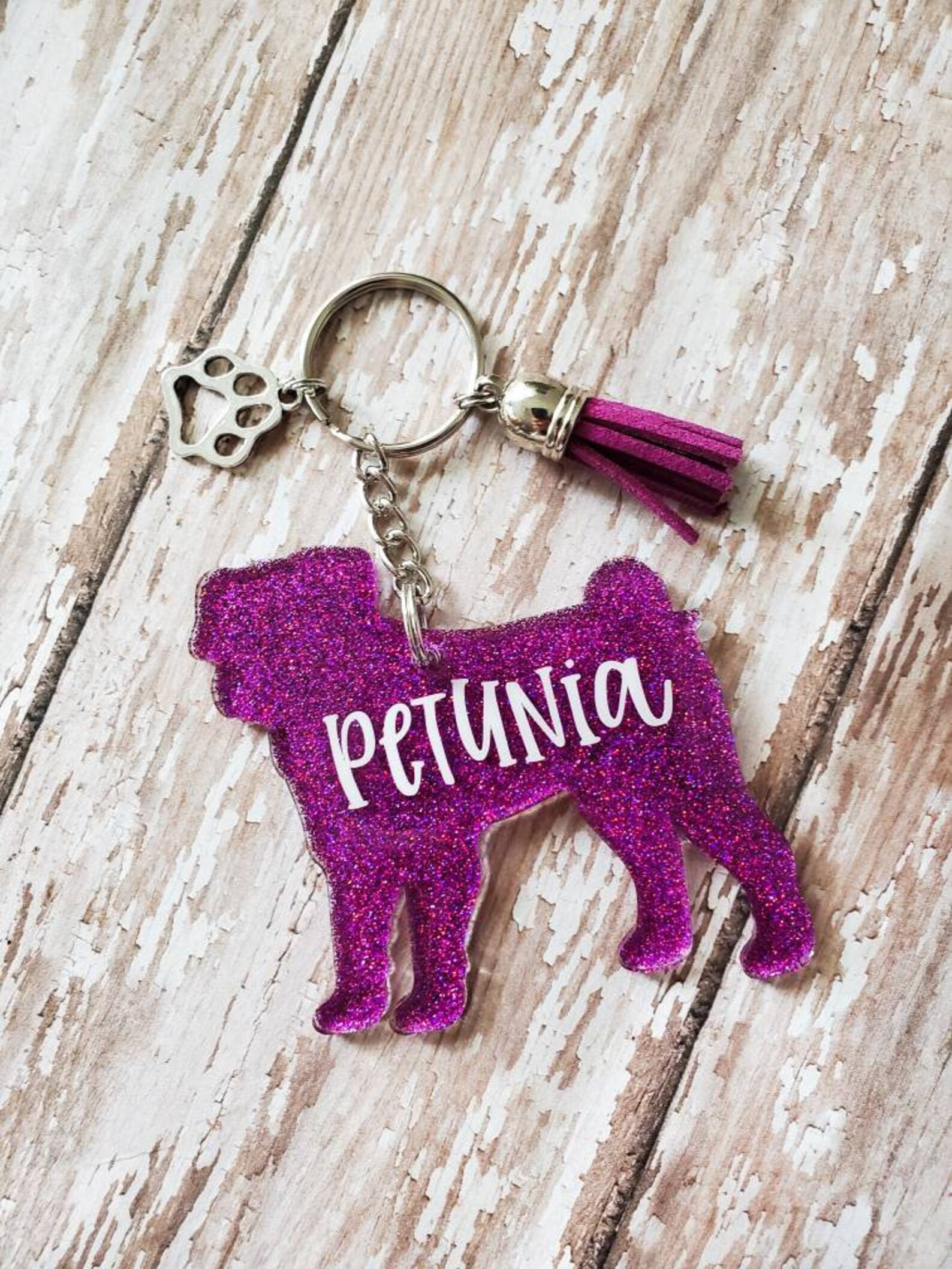Customizable Pug Keychain Personalized Pug Keychain Pug Mom - Etsy