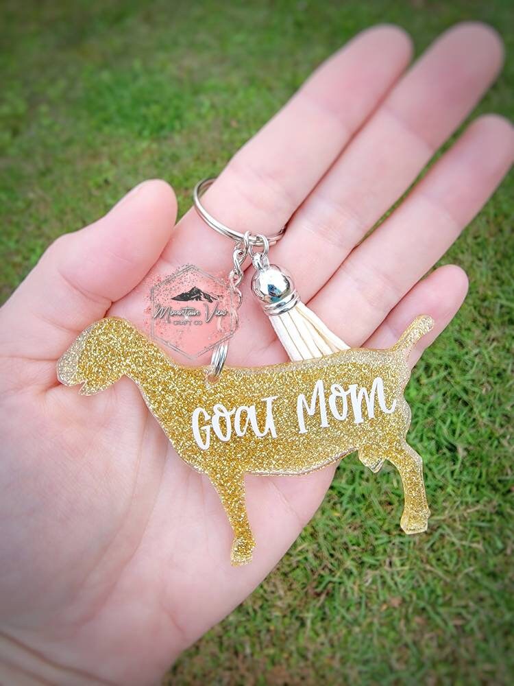 Customizable Nubian Goat Glitter Keychain Personalized Nubian | Etsy