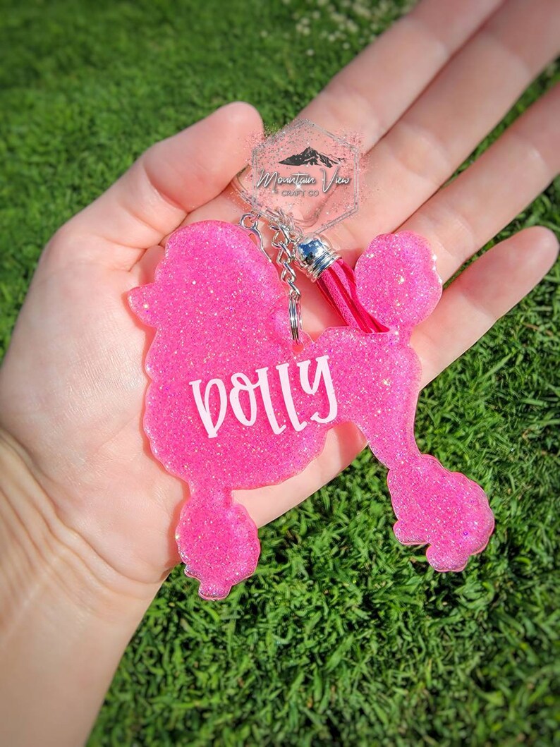 Customizable Poodle Keychain Personalized Poodle Keychain - Etsy
