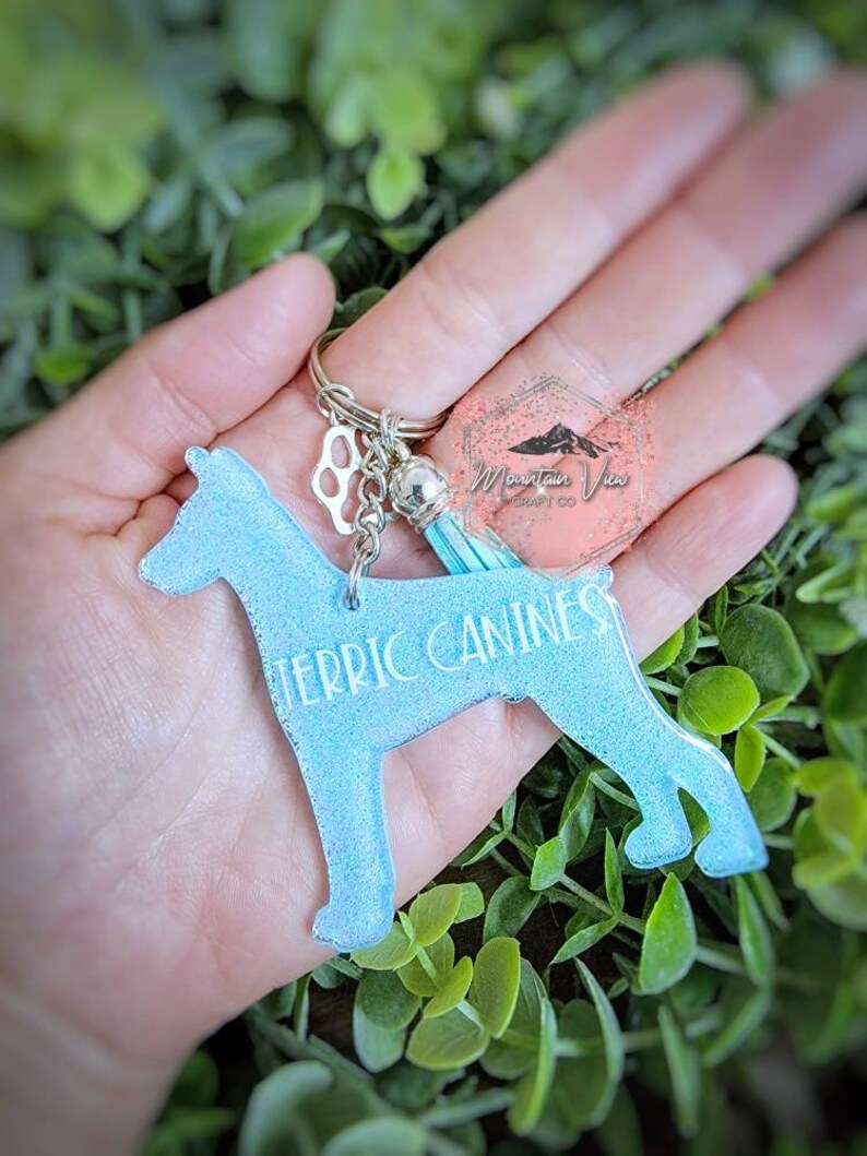 Customizable Doberman Glitter Keychain Personalized Doberman - Etsy